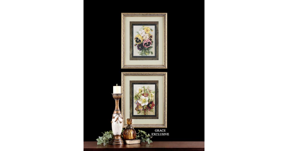 Uttermost 33525 2 Flower Bouquet Depiction Art Pieces from the Fresh ...