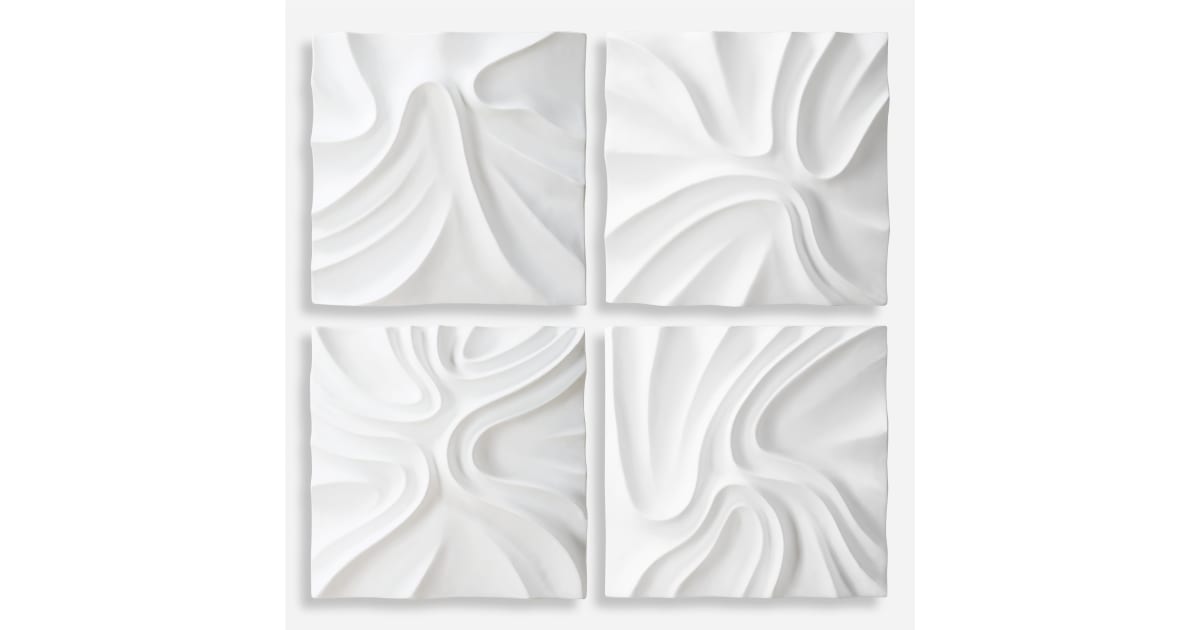 Uttermost 04368 Snowdrift 15" x 15" Sculptural Wall Panels - Set of 4 ...