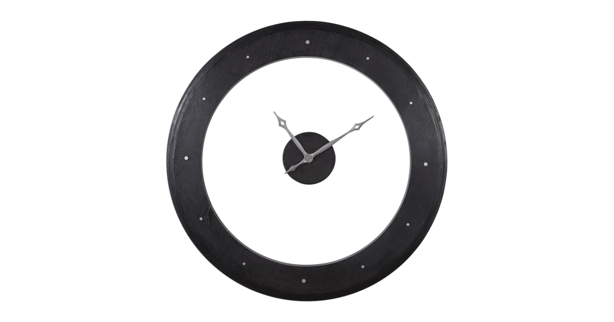Uttermost 06101 45" Ramon Wood Analog Wall Mount Clock | Ferguson Home