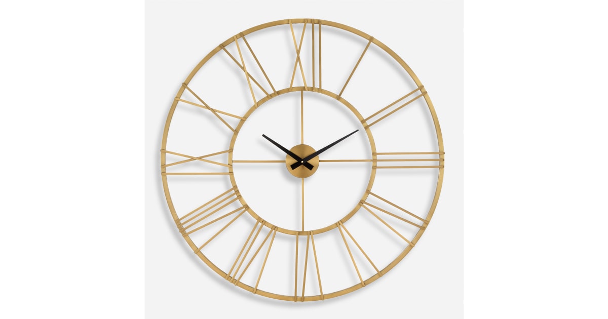 Uttermost 06466 36" Keyann Stainless Steel Analog Wall Mounted Clock ...