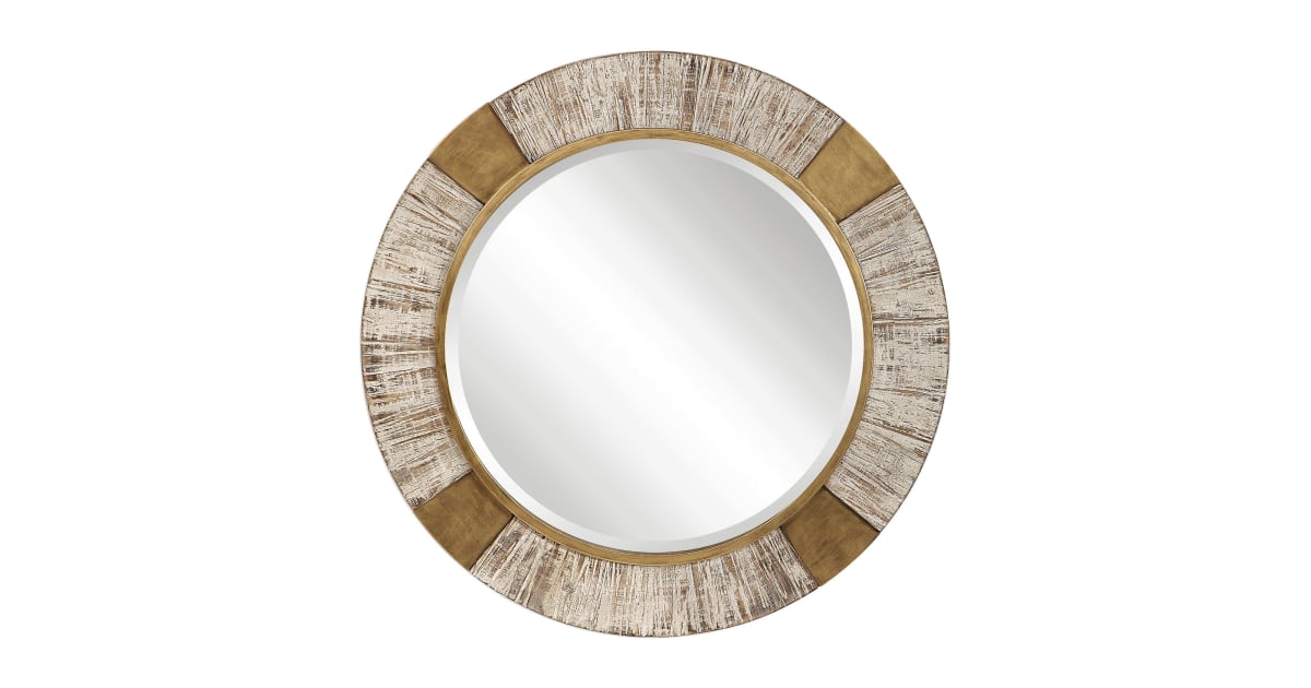 Uttermost 09478 Reuben 29" W x 40" H Circular Framed Bathroom Mirror ...