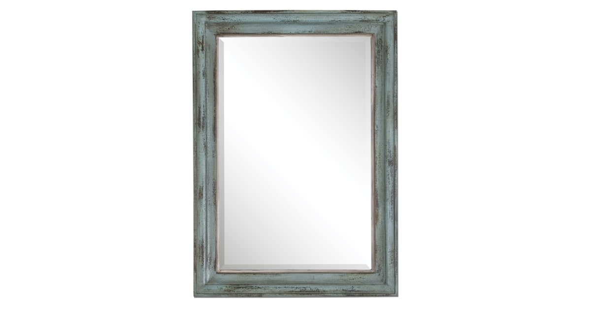 Uttermost 13833 Mardela Distressed Sky Blue Mirror | Ferguson Home