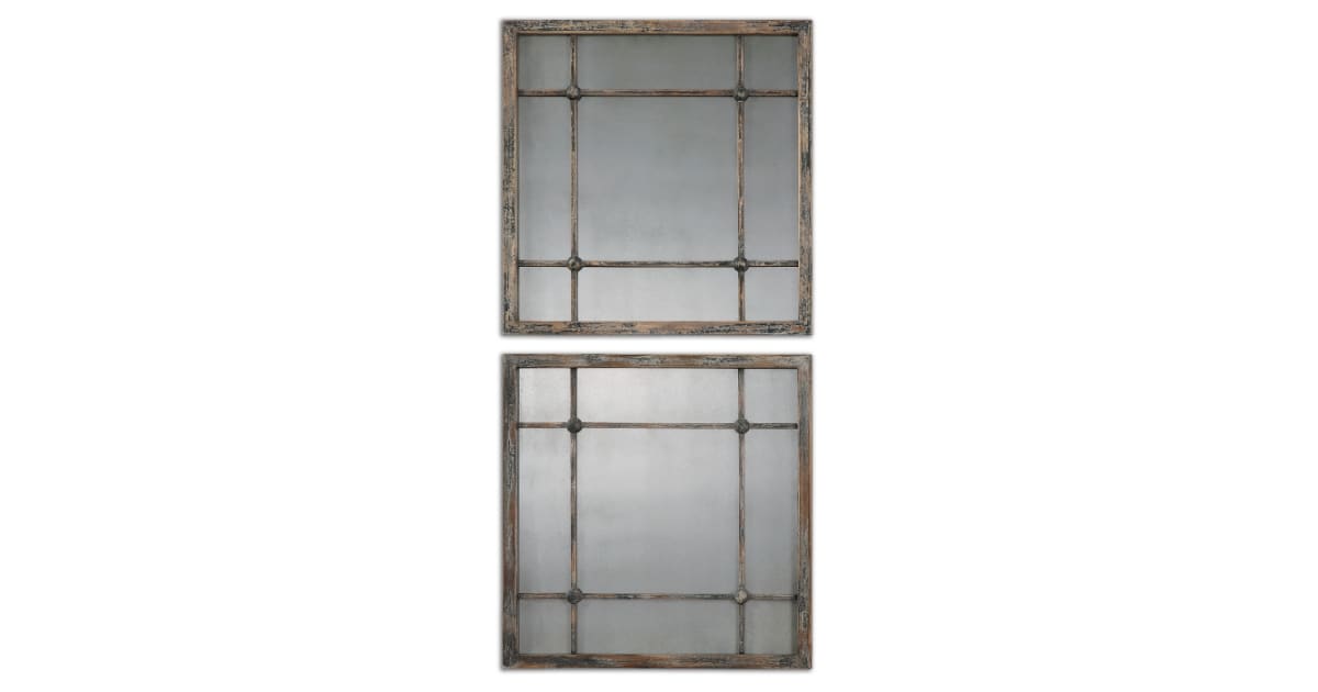 Uttermost 13845 Saragano 19" W x 19" H Square Framed Bathroom Mirror ...