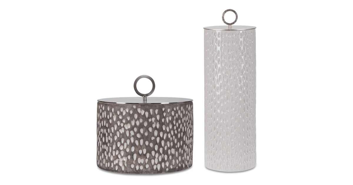 Uttermost 17766 Cyprien 19-1/4" Tall Ceramic and Steel Canisters - Set ...