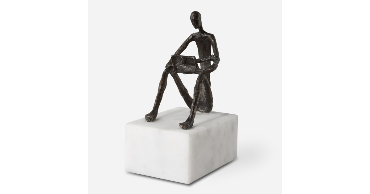 Uttermost 18162 Sit Back Relax And Read Iron Figurine | Build.com