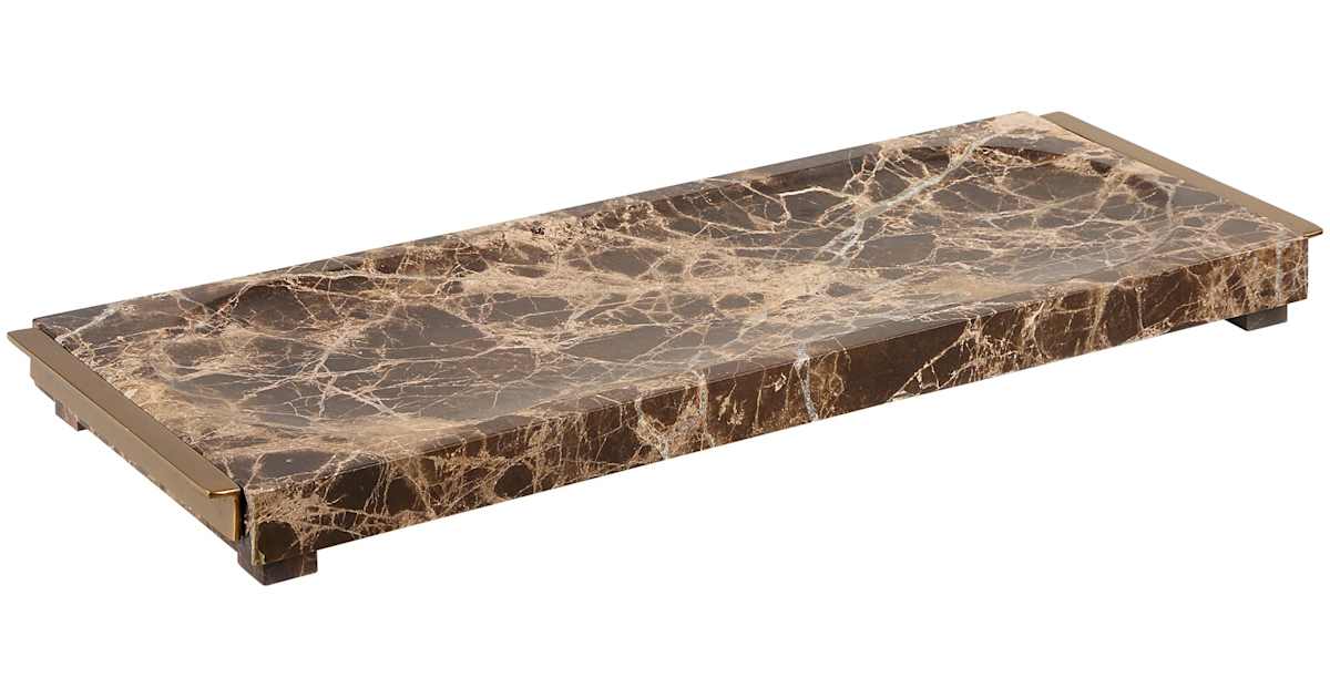 Uttermost 18224 Marble Crest 18-7/8" Wide Marble and Metal Tray ...