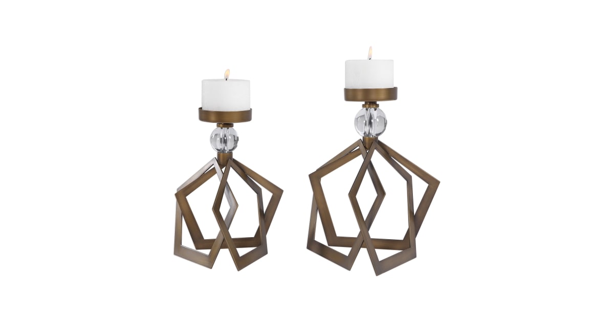 Uttermost 18973 Lianna 10" Wide Open Frame Steel Candleholders - Set of ...
