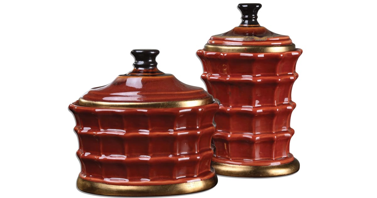 Uttermost 19755 Brianna Ceramic Canisters, Set of 2 | Ferguson Home