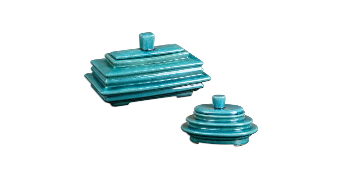 Uttermost 19836 Indra Ceramic Canisters - Set of 2 | Build.com