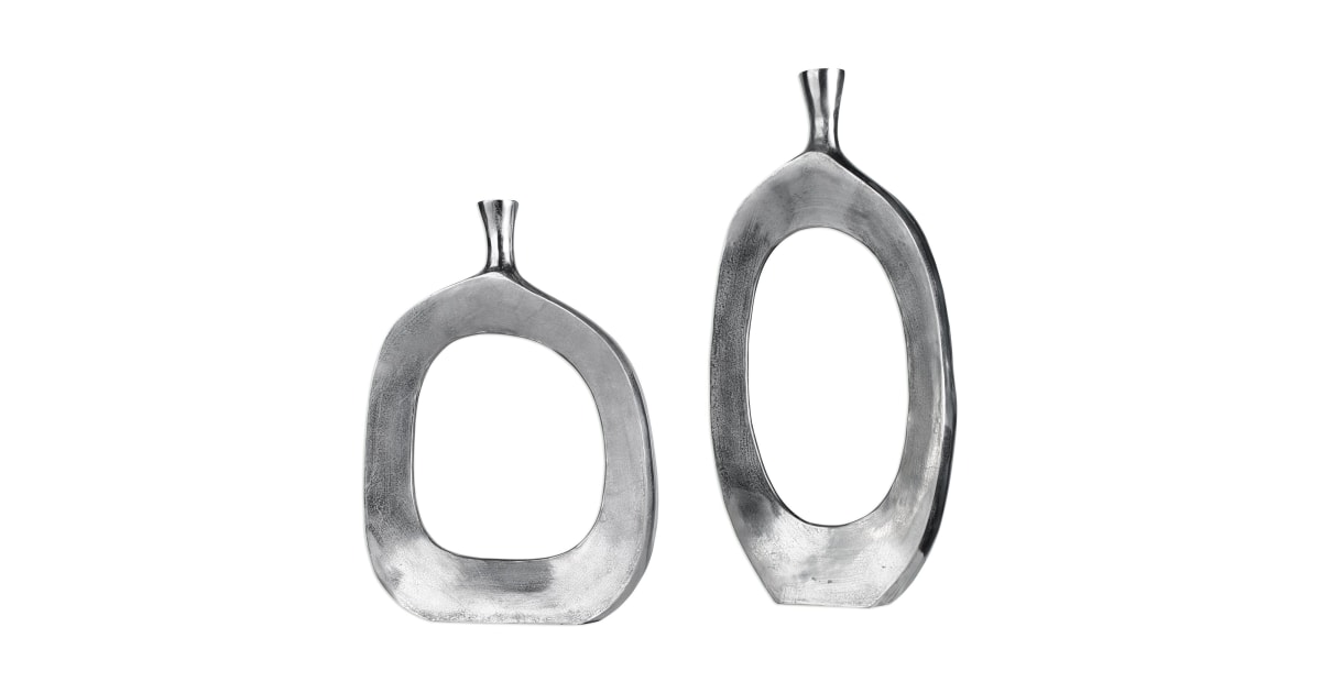Uttermost 20187 Cierra 30 Inch x 14 Aluminum Vases - Set of 2 | Build.com