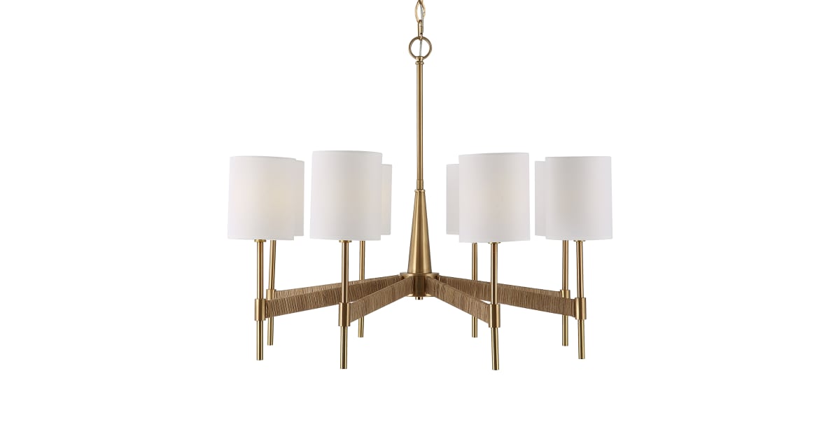 Uttermost 21372 Lautoka 8 Light 32" Wide Chandelier with Rattan Accents ...