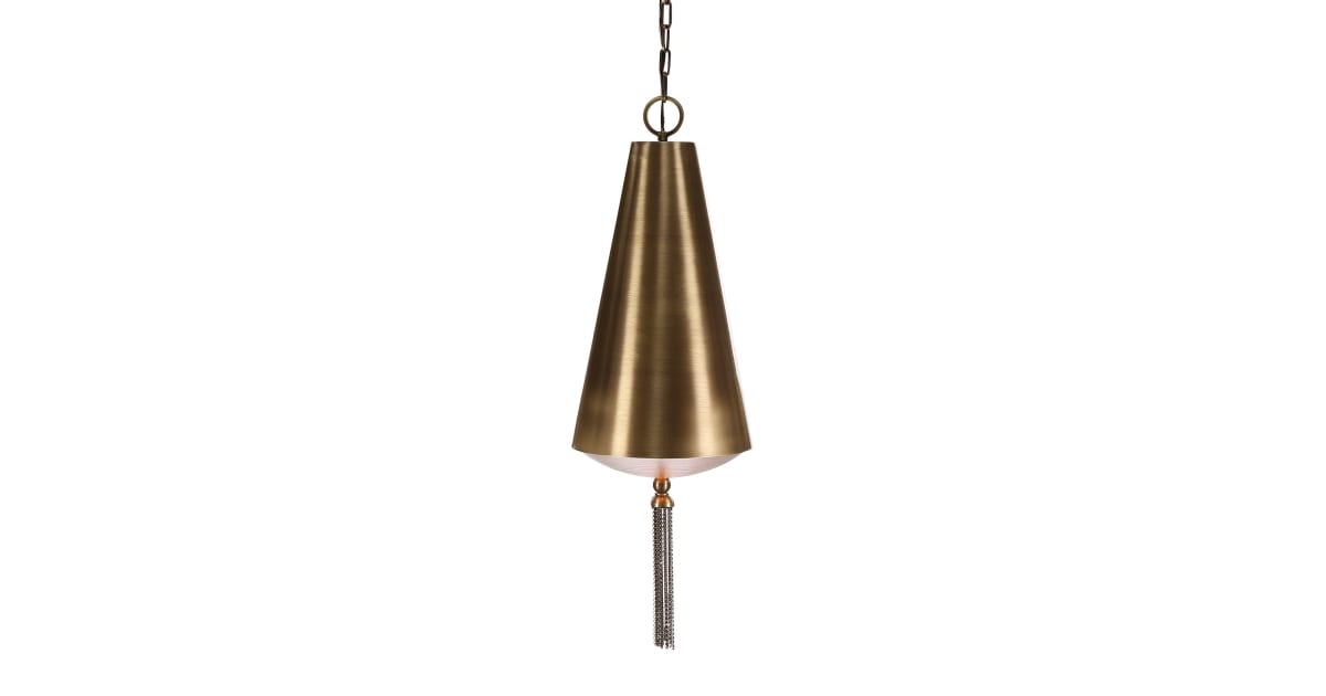 Uttermost 21521 Nador 12" Wide Flared Cone 1 Light Pendant with Tassel ...