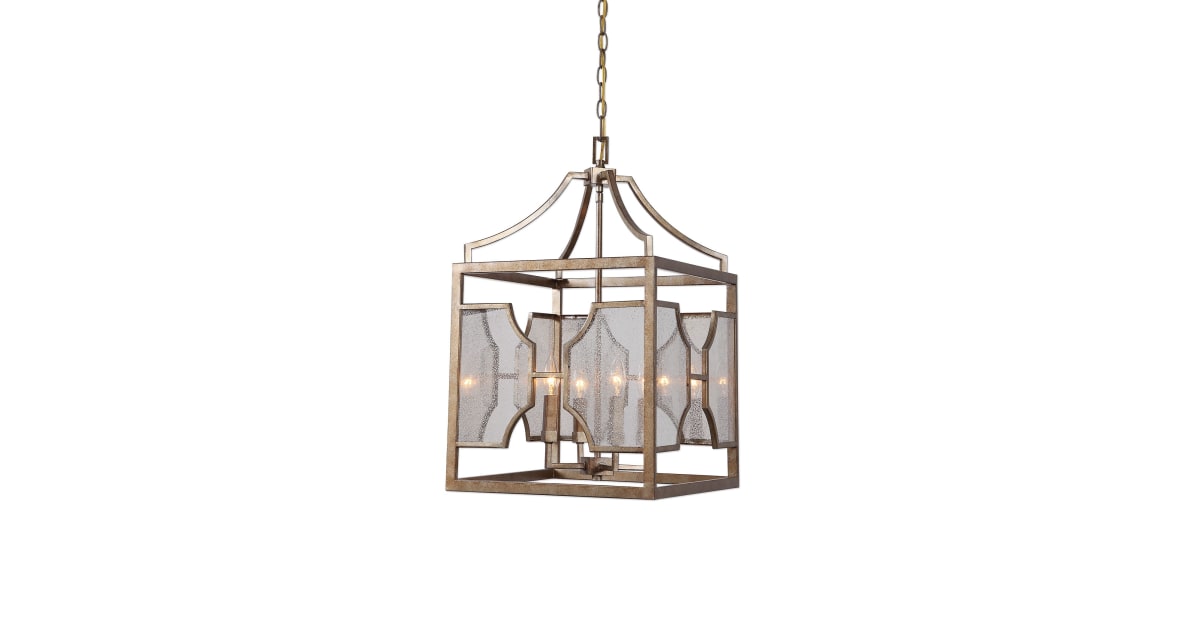Uttermost 22142 Cates 4 Light 16" Wide Wrought Iron Pendant | Ferguson Home