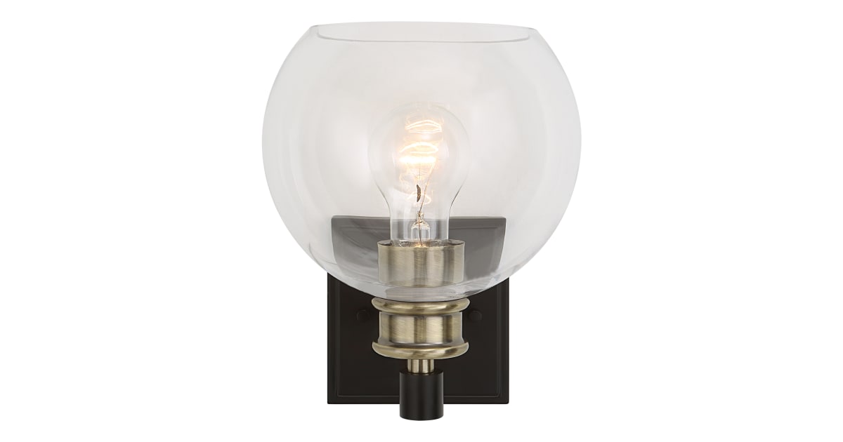 Uttermost 22552 Kent 9" Tall Bathroom Sconce - Black / Brass | Ferguson ...
