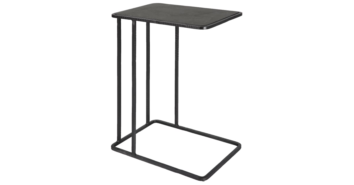 Uttermost 22905 12" Wide Iron, Plywood, and Stone End Table | Ferguson Home