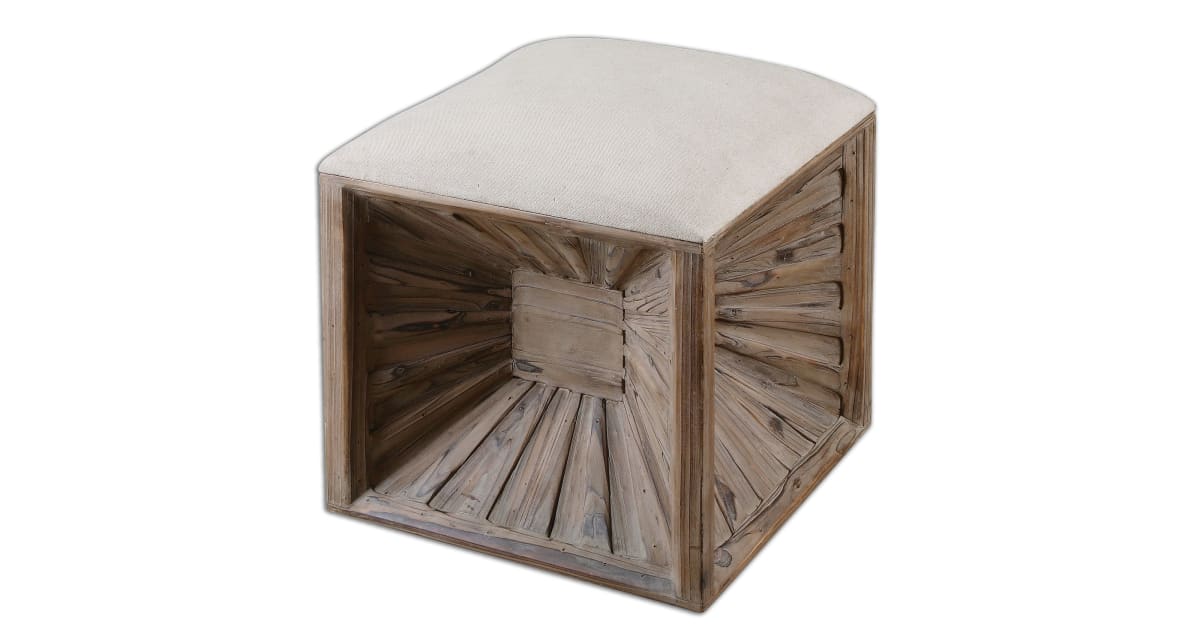 Uttermost 23131 Jia Wooden Burst Base Ottoman | Ferguson Home