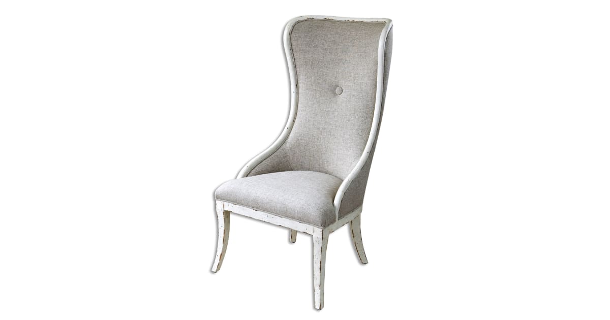 Uttermost 23218 Selam Elegant Formal Upholstered Wing Dining Chair ...