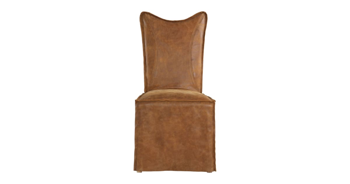 Uttermost 23447-2 Delroy 20" Wide Nubuck Leather Slipcover Dining ...