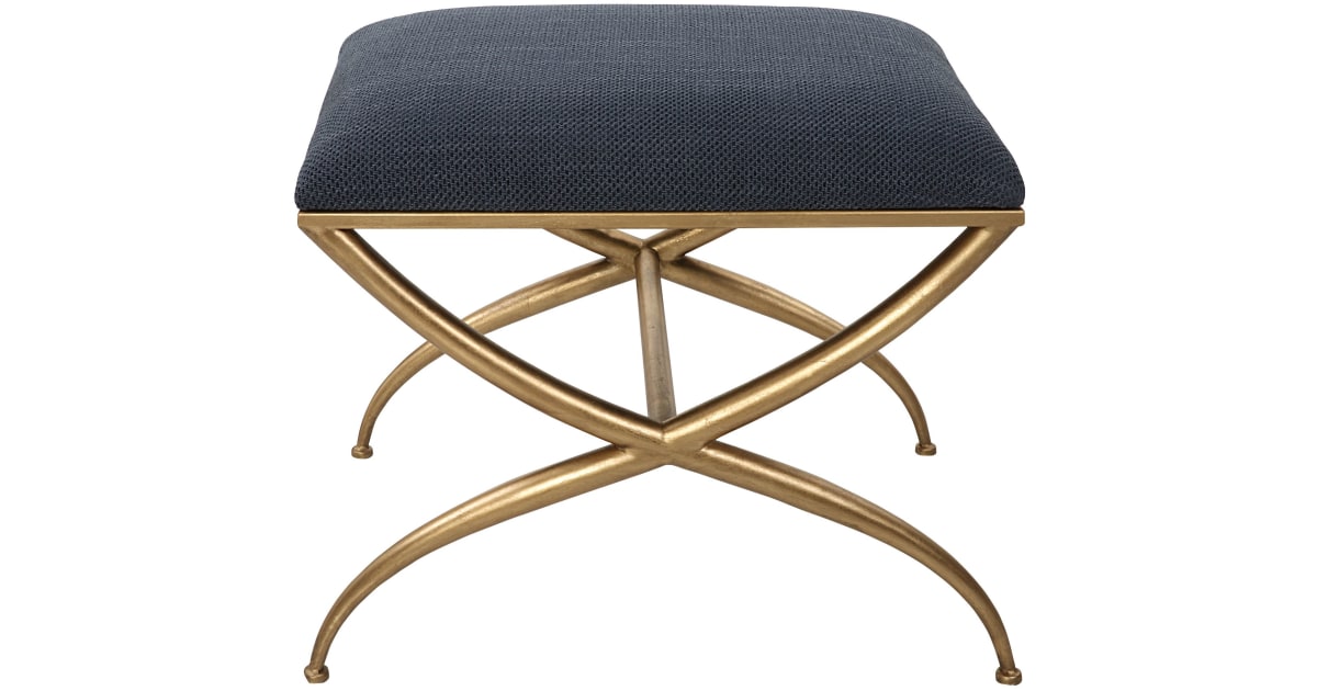 Uttermost 23678 Crossing 23-1/2" Wide Gold Framed Bench | Ferguson Home