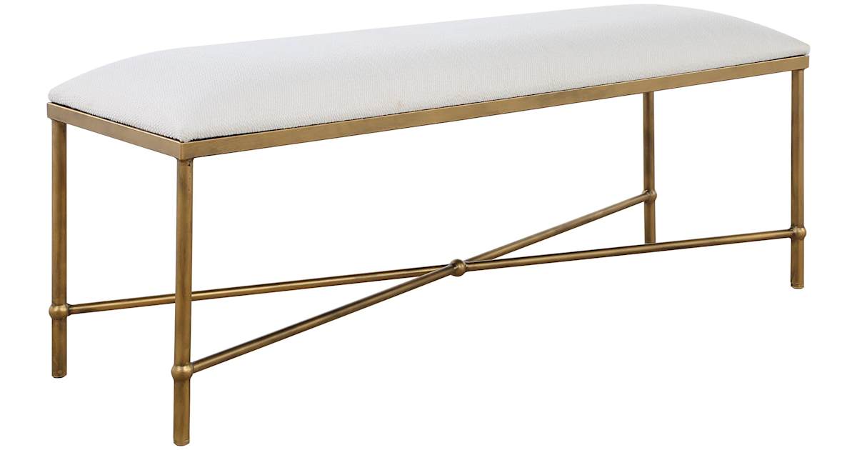 Uttermost 23886 Avenham 51" Wide Iron Framed Polyester Bench | Ferguson ...