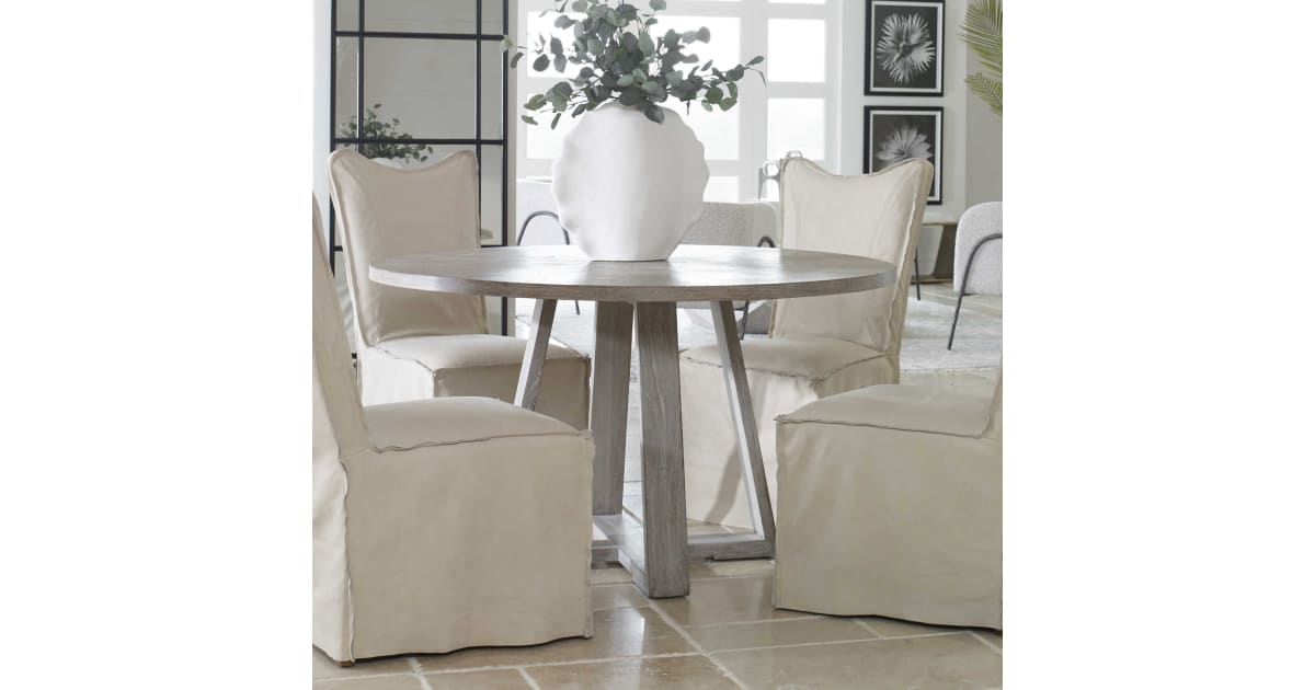 Uttermost 24952 Gidran 52" Round Casual Contemporary Solid Wood Dining ...