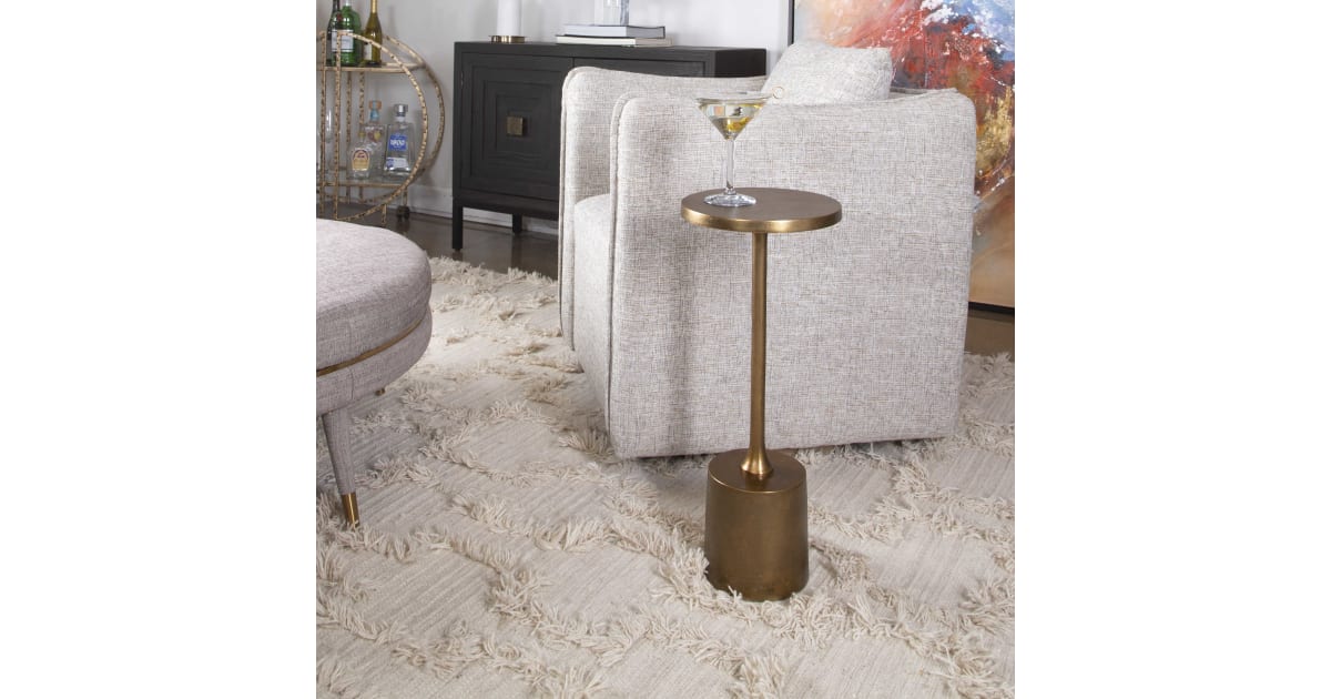 Uttermost 25061 Sanaga 10" Diameter Chunky Minimalist Drink Table End Table | Ferguson Home