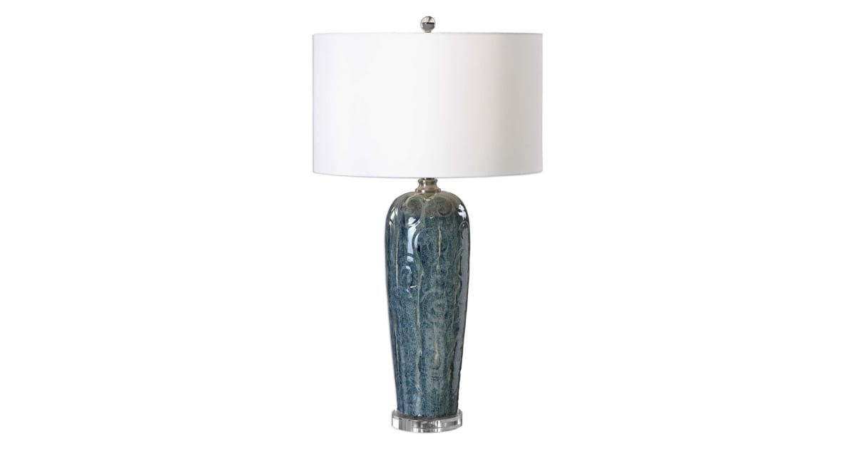 Uttermost 27130-1 Maira 18" Wide 33" Tall Fire Glazed Ceramic Table Lamp with Hardback Drum ...