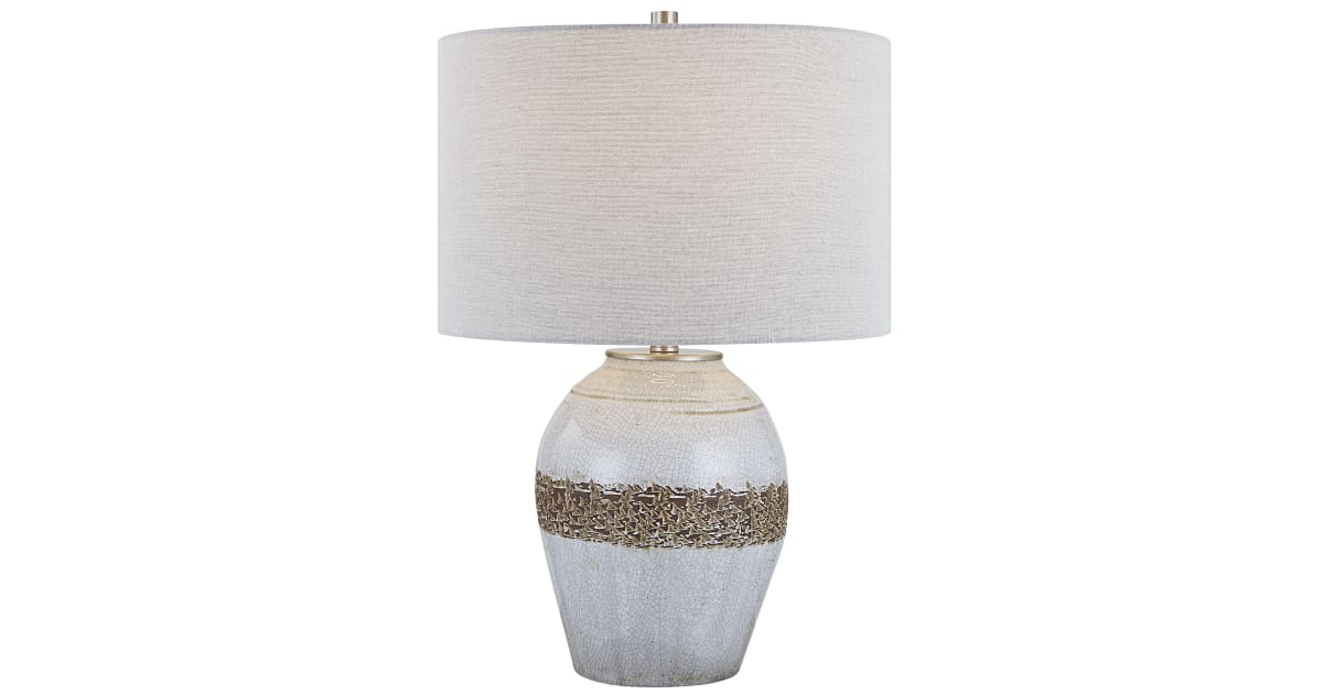Uttermost 30053-1 Poul 24" Tall Vase Table Lamp - Light Gray Crackle ...