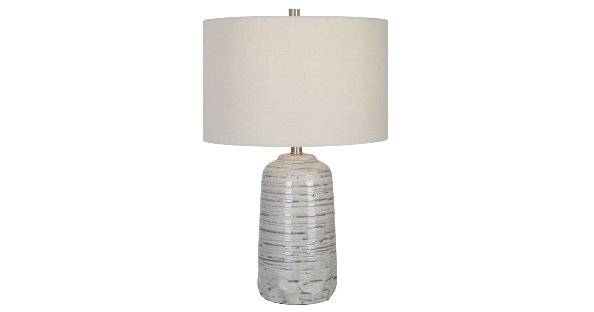 Uttermost 30069-1 Cyclone 25" Tall Vase Table Lamp - Gray / Ivory ...