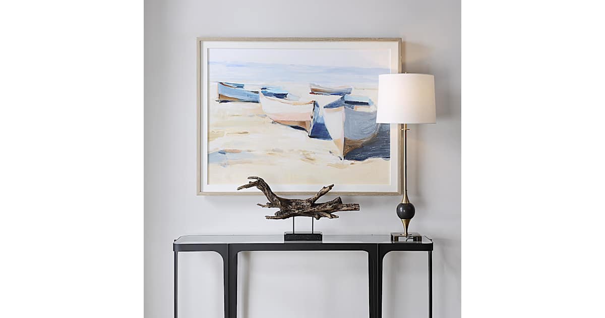 Uttermost 32378 Beached Boats 34" x 44" Framed Nautical and Ocean ...