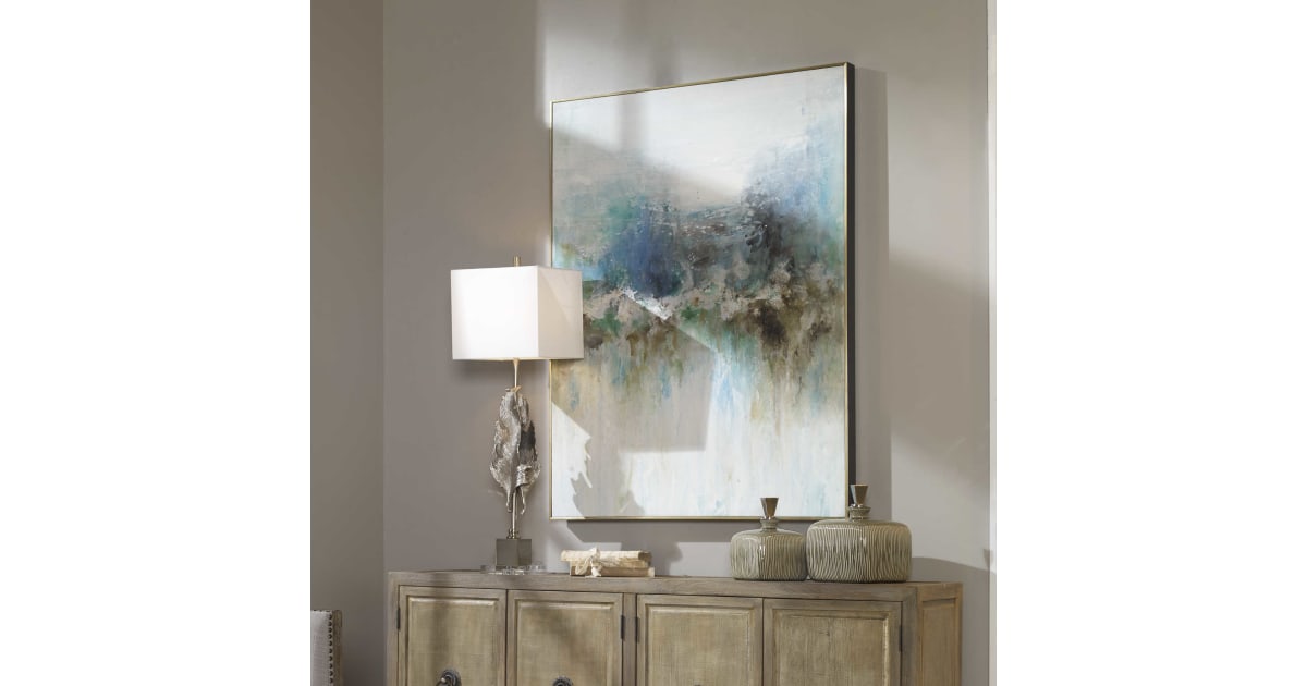 Uttermost 34399 Mountain Top Abstract Hand Painted 49" x 37" Framed ...