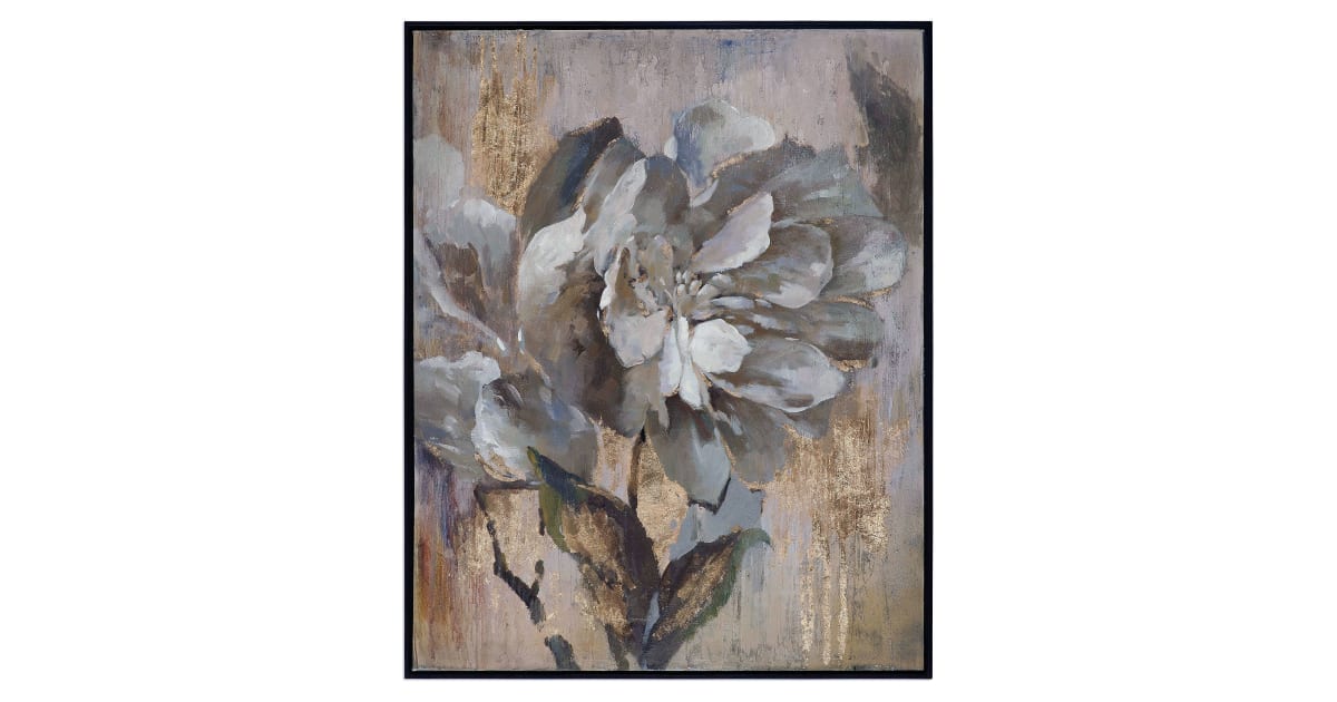 Uttermost 35330 Dazzling 52" x 42" Fir Wood Frames Floral Hand Painted ...