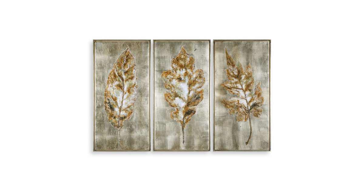 Uttermost 35334 Champagne Leaves 41" x 21" Framed Botanical Painting ...