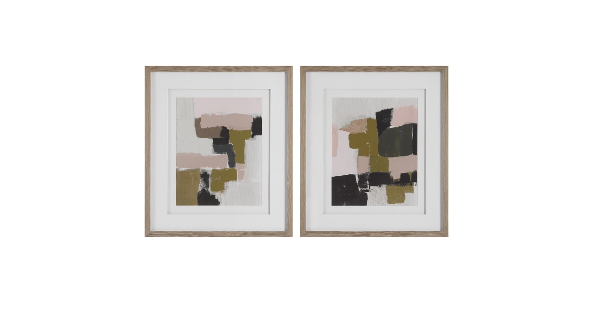 Uttermost 41453 Color Block 29" x 29" Framed Abstract Paintings - Set ...