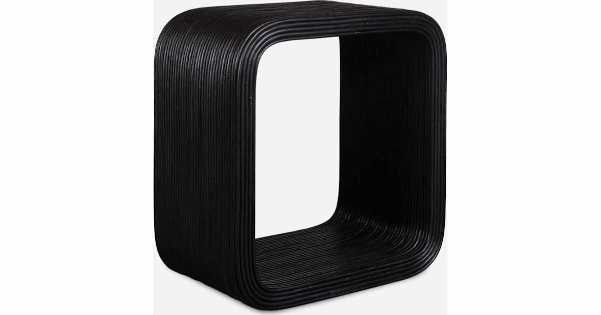 Uttermost 50046 Compton 24" Wide Mahogany and Rattan Accent Table | Ferguson Home