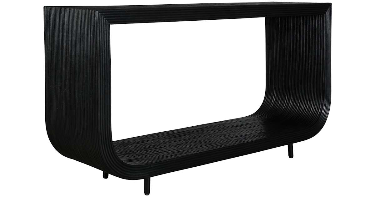 Uttermost 50055 Compton 58" Wide Mahogany and Rattan Table | Ferguson Home