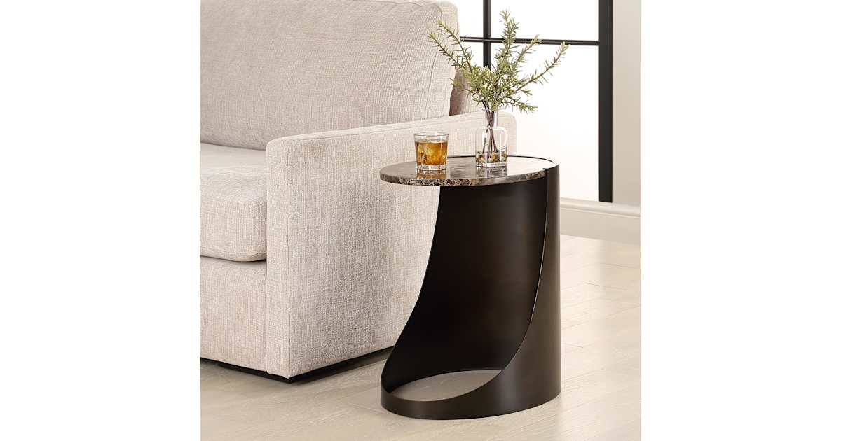 Uttermost 50095 Welling 20" Wide Marble and Metal Accent Table ...