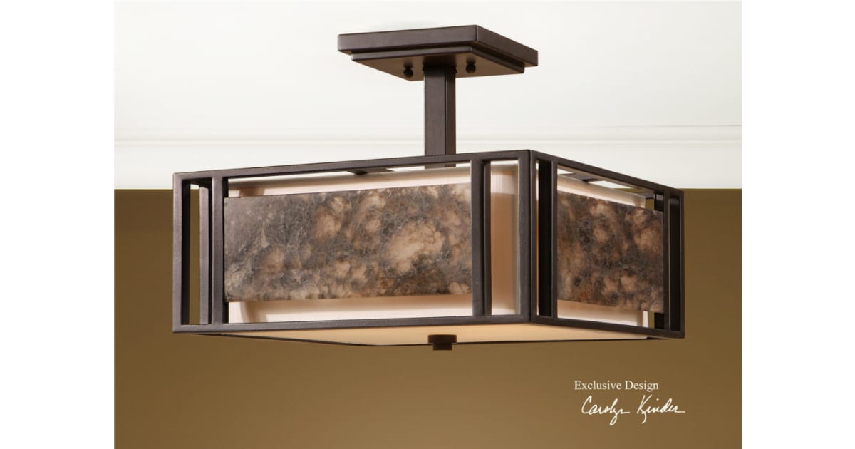 Uttermost 22268 Quarry 3 Light Semi-Flush Ceiling Fixture Designed by ...