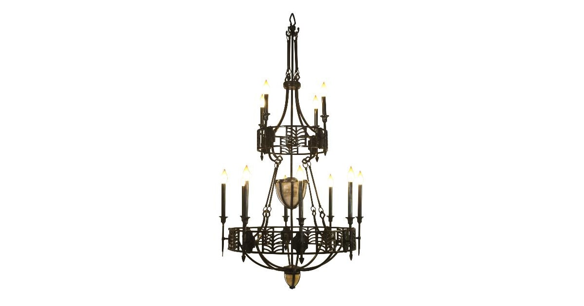 Varaluz 166C12-TM Acero 12 light two tier chandelier made from recycled ...