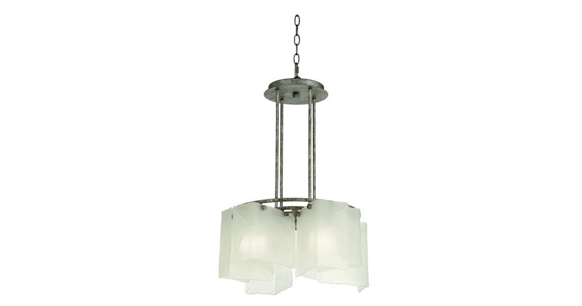 Varaluz 116C04 Modisty 4-light round chandelier with recycled steel and ...