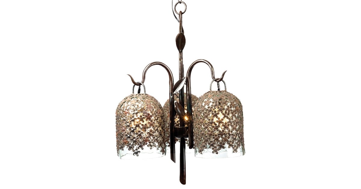 Varaluz 117C03NG Jasmine 3-light chandelier with hand-welded drape ...