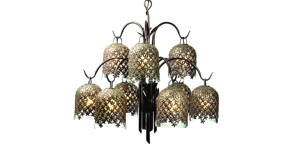 Varaluz 117C09NG Jasmine 9-light chandelier with hand-welded drape ...
