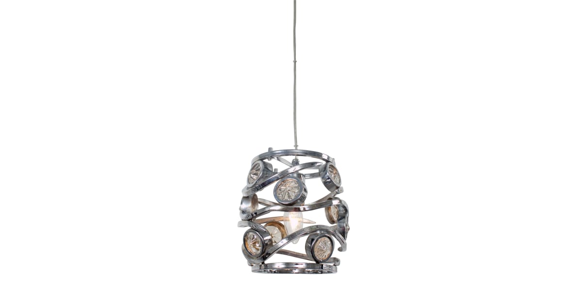 Varaluz 210M01CH 1 Light Mini Pendant with Artisanal Hand-Worked Chrome ...