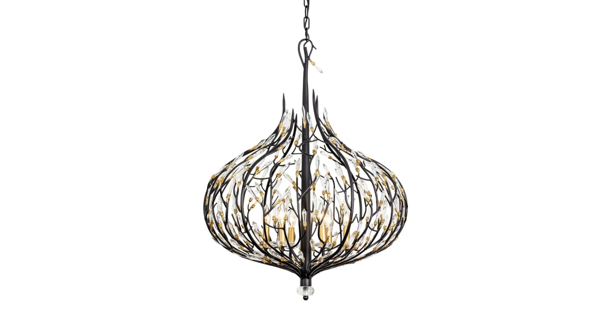 Varaluz 271P06MBFG Bask 6 Light 27" Wide Crystal Abstract Chandelier ...
