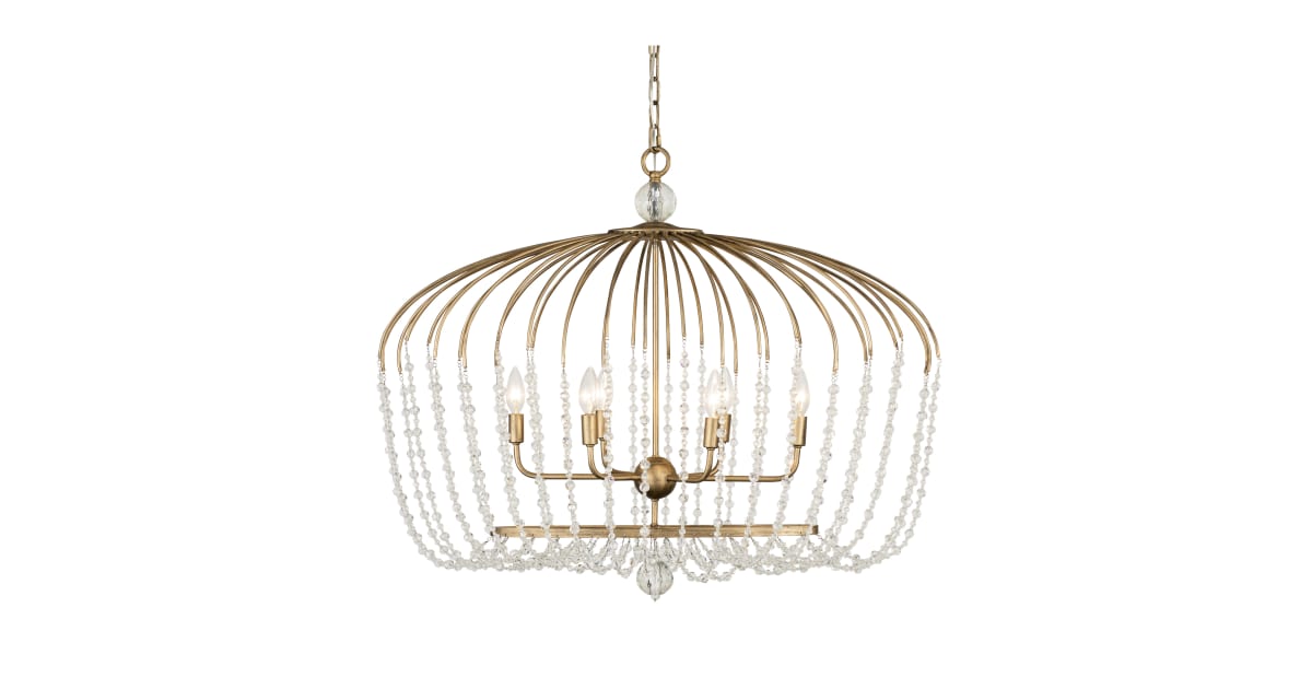 Varaluz 343N06HG Voliere 6 Light 36" Wide Beaded Chandelier | Ferguson Home