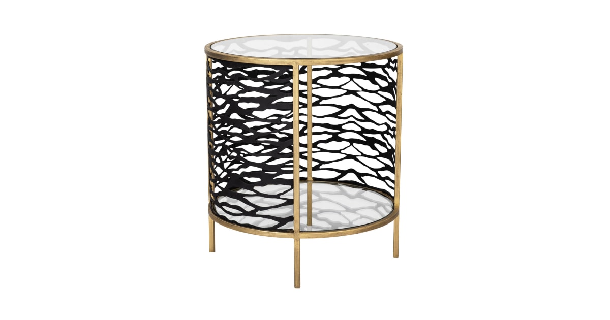 Varaluz 348TE18HGCB Kato Wide Glass and Steel End Table | Ferguson Home