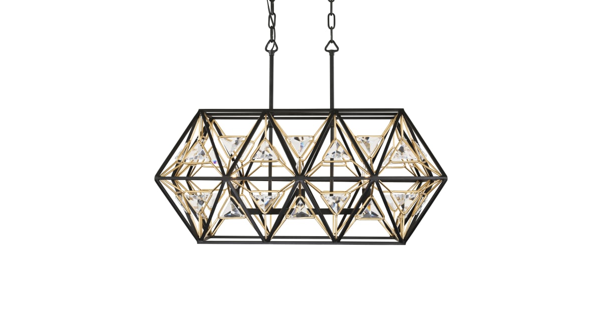 Varaluz 353N03MBFG Marcia 3 Light 28" Wide Crystal Linear Pendant ...
