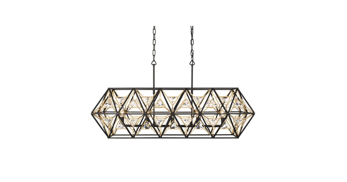 Varaluz 353N05MBFG Marcia 5 Light 42" Wide Crystal Linear Pendant ...