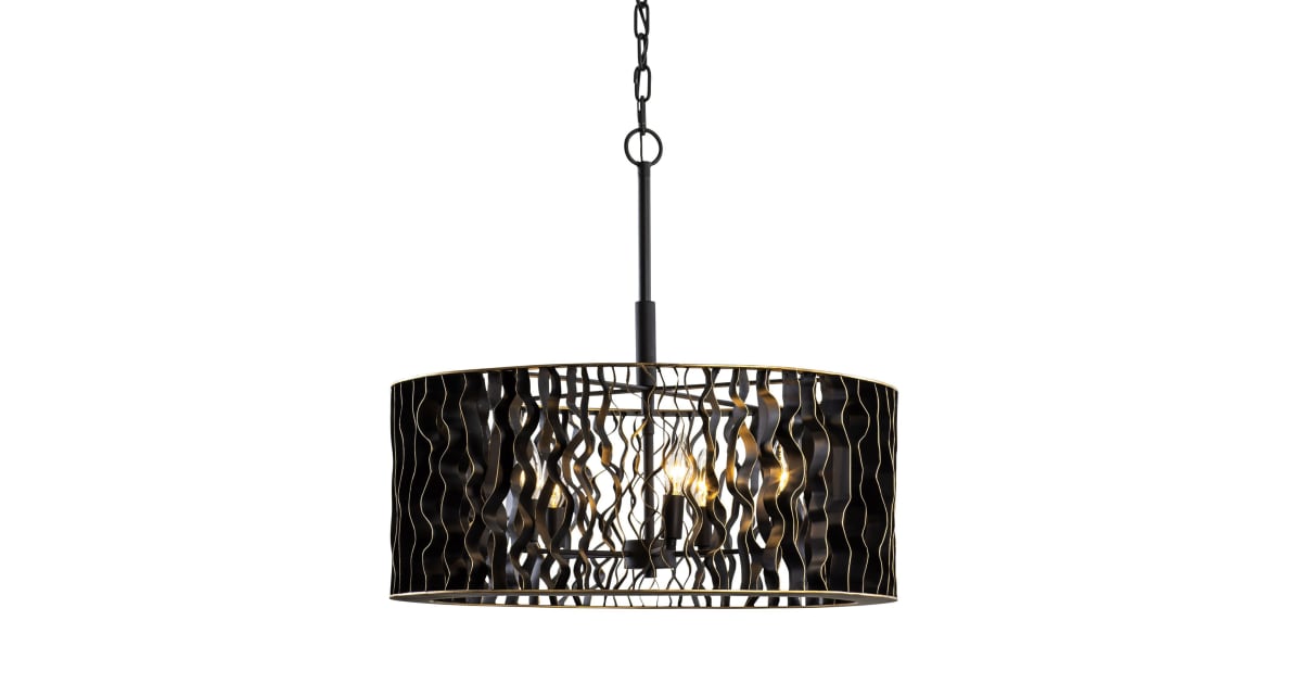 Varaluz 380P05MBFG Estela 5 Light 24" Wide Drum Chandelier | Ferguson Home