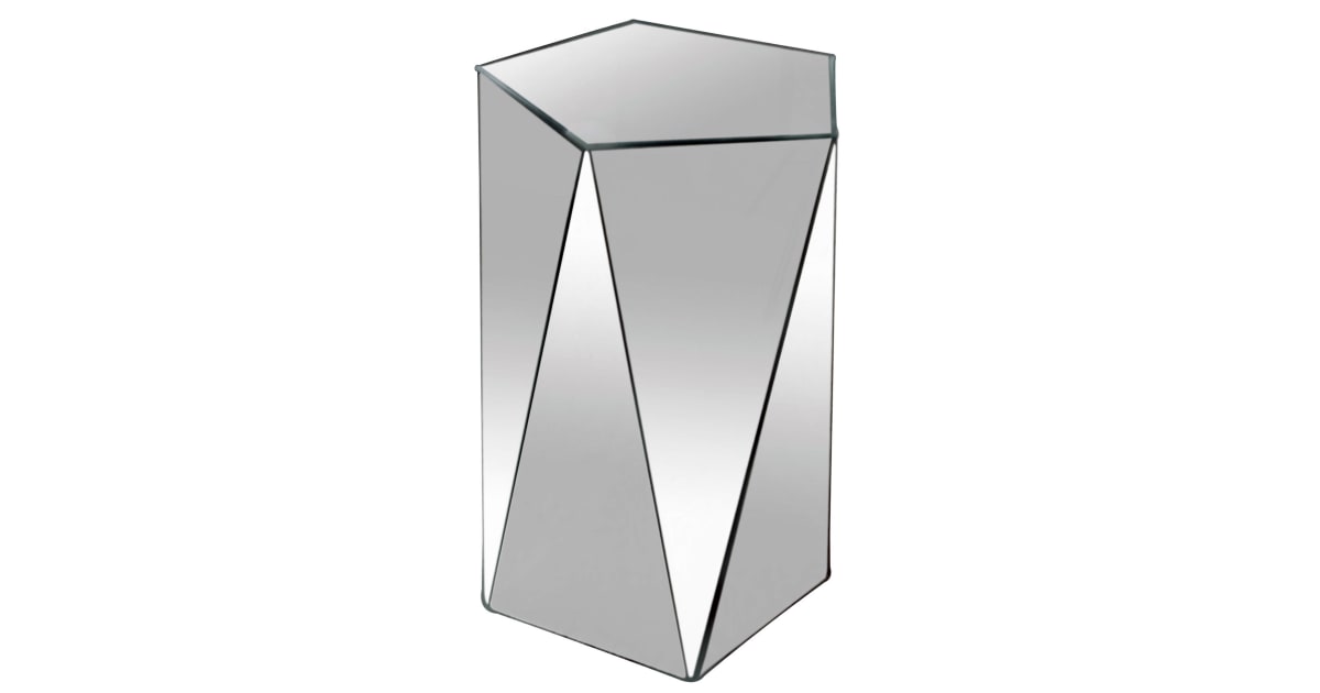 Varaluz 422A02 15" Diameter Glass Top Mirror Accent Table | Ferguson Home